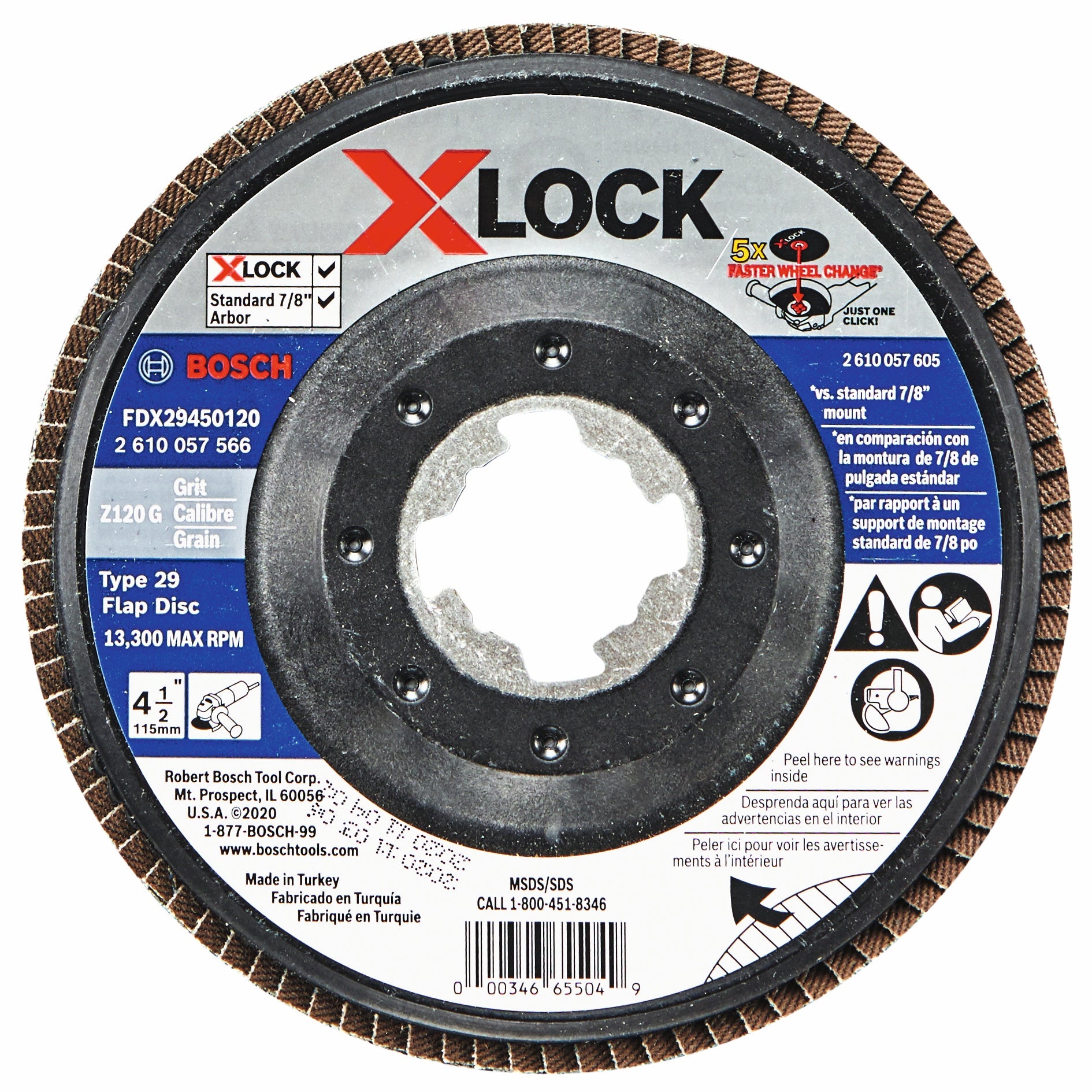 Bosch 4-1/2" X-LOCK Arbor Type 29 120G Flap Disc – Beaver Industrial Supply