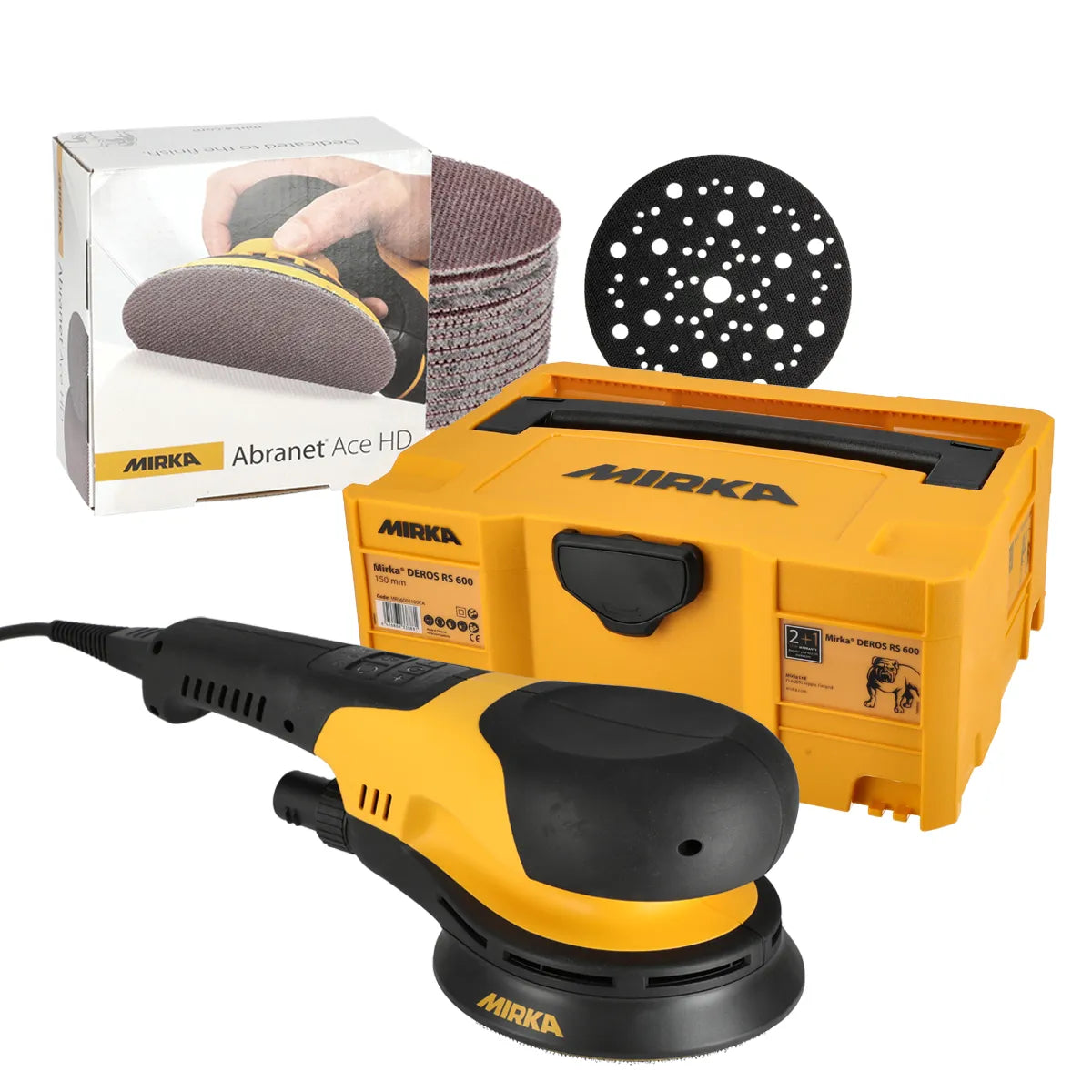 Mirka DEROS RS 600X 6" Rotary Sander Heavy-Duty Sanding Bundle MUS-CTR ...